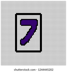 Pixel Art Number 7: เวกเตอร์สต็อก (ปลอดค่าลิขสิทธิ์) 1244445202 ...