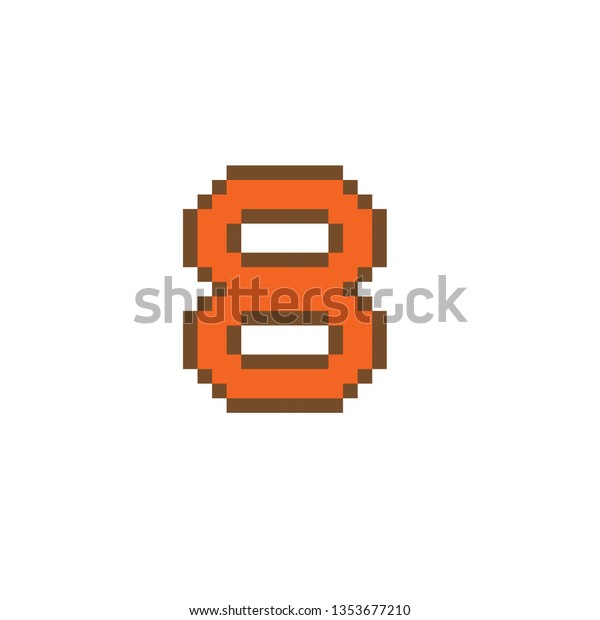 Pixel Art Number Eight On White Stock Vector (Royalty Free) 1353677210 ...