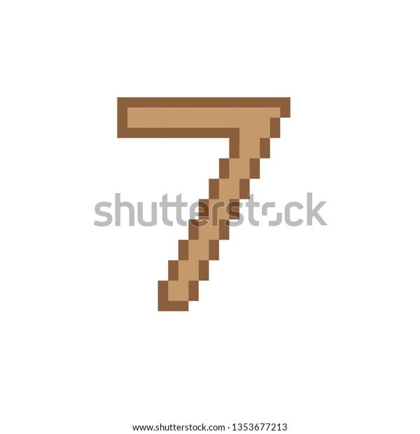 Pixel Art Number Seven On White Stock Vector (Royalty Free) 1353677213 ...