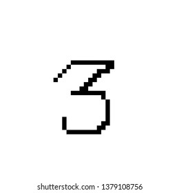 Pixel Art Number3 Stock Vector (Royalty Free) 1379108756