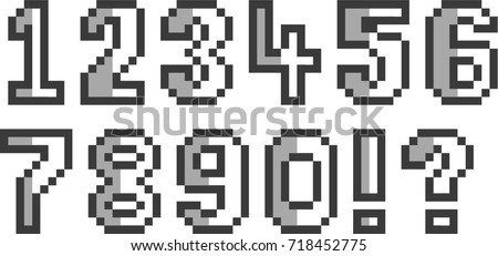Pixel Art Numbers Game Font Numbers Stock Vector (Royalty Free ...