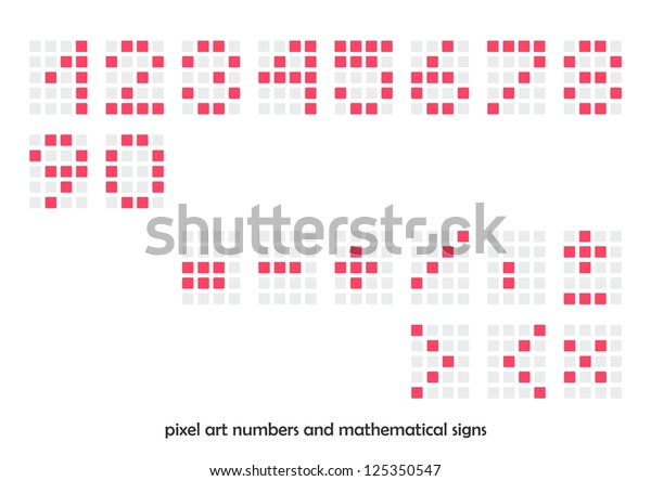 Pixel Art Numbers Mathematical Signs Vector Stock Vector (Royalty Free ...