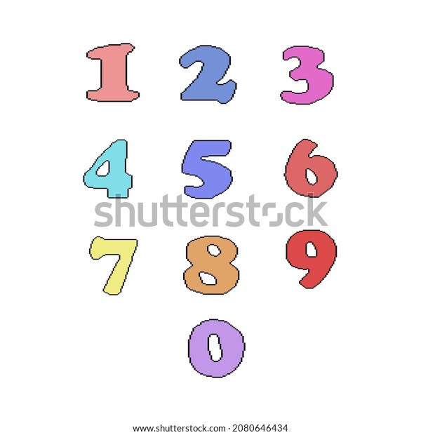 Pixel Art Numbers Mathematical Symbols: Vector có sẵn (miễn phí bản ...