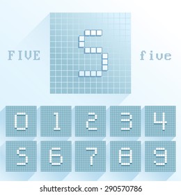Pixel Art Numbers Vector Illustration: vector de stock (libre de ...