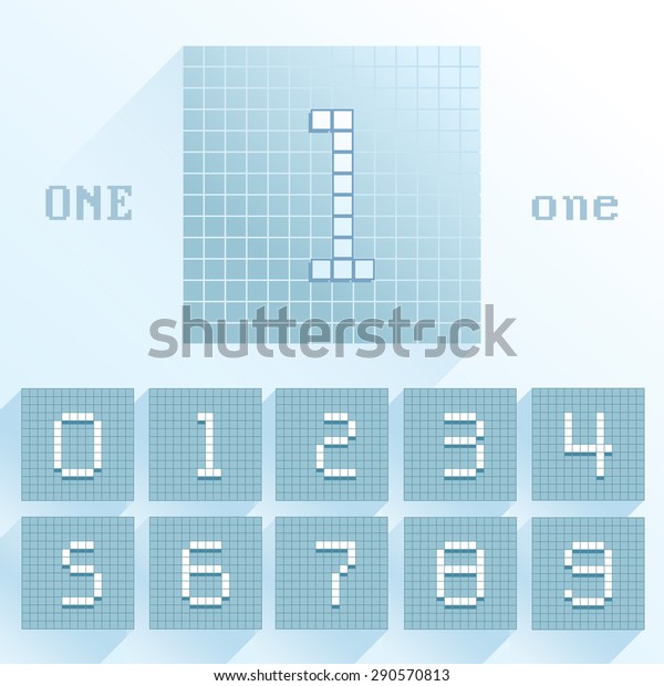 Pixel Art Numbers : Vector Illustration