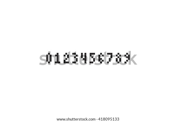Pixel Art Numbers Vector Illustration: vector de stock (libre de ...