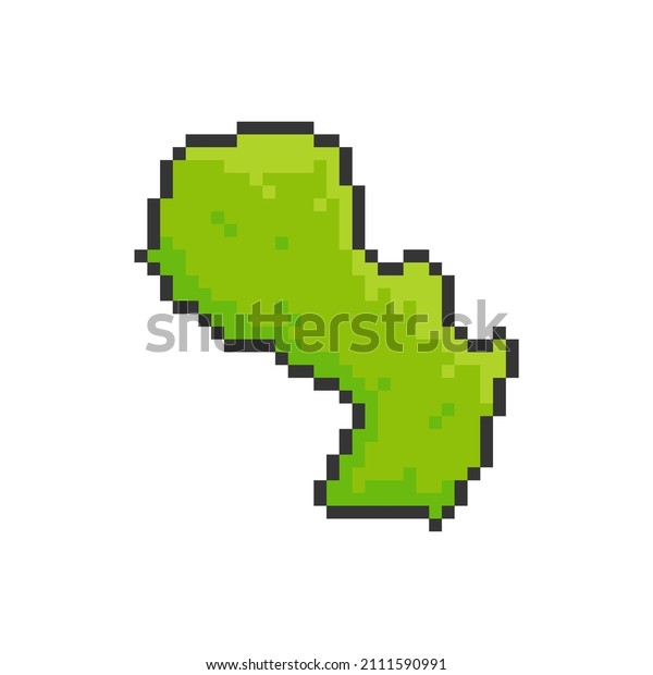 Vektor Stok Pixel Art Paraguay Map 8 Bit (Tanpa Royalti) 2111590991 ...