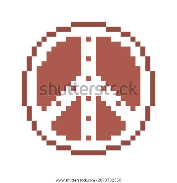Pixel Art Peace Sign Gingerbread Cookie: เวกเตอร์สต็อก (ปลอดค่า ...