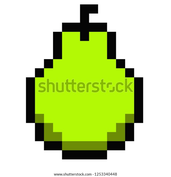 Pixel Art Pear Green Icon Stock Vector (Royalty Free) 1253340448 ...