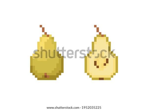 Vektor Stok Pixel Art Pear Icon Set Pixels (Tanpa Royalti) 1952035225 | Shutterstock