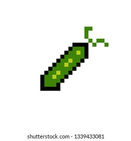 Vector Cucumber Pixel Art Stock Vector (Royalty Free) 1375961936