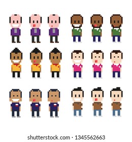 Set Pixel Art 3d People Icons Stock Vector (Royalty Free) 167244905 ...