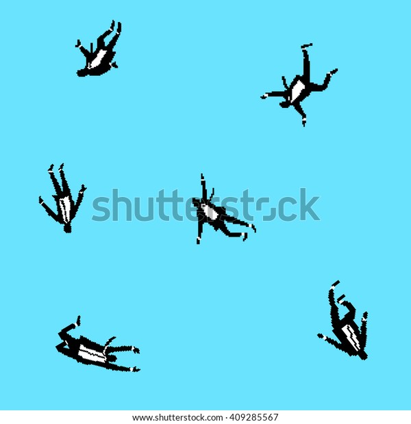 Pixel Art People Falling 스톡 벡터(로열티 프리) 409285567 | Shutterstock