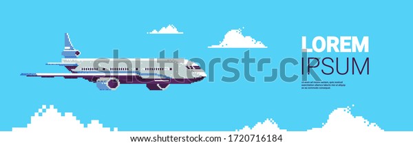 Pixel Art Plane Aircraft Flying Sky 库存矢量图（免版税）1720716184 | Shutterstock