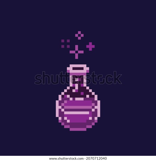 Pixel Art Potion Sparkling Purple Poison Stock Vector (Royalty Free ...