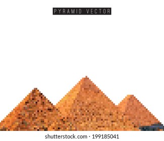 Pixel Art Pyramids Vector Over White : image vectorielle de stock ...