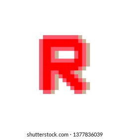 Pixel Art R Stock Vector (Royalty Free) 1377836039
