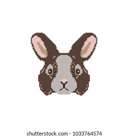 Pixel Art Rabbit Face Childrens Toy: vector de stock (libre de regalías ...