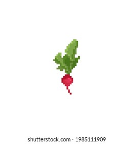 Pixel Art Radish Icon Vector Vintage Stock Vector (Royalty Free ...