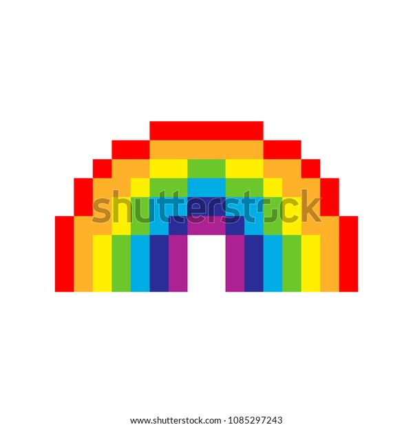 Pixel Art Rainbow Stock Vector (Royalty Free) 1085297243