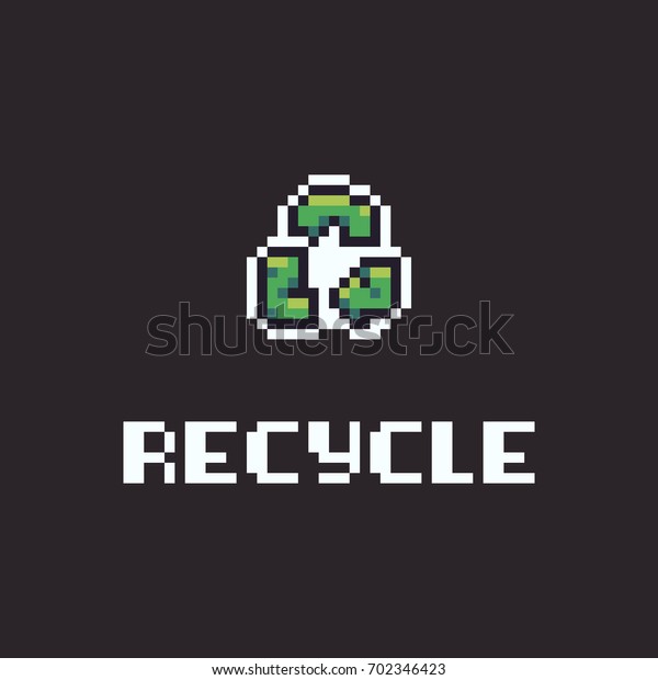 Vector de stock (libre de regalías) sobre Pixel Art Recycle Icon ...