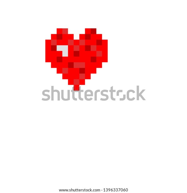 Pixel Art Red Heart One: vector de stock (libre de regalías) 1396337060 | Shutterstock