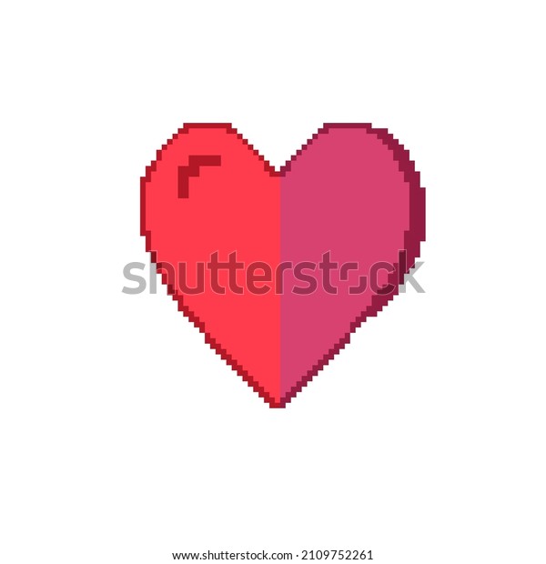 Pixel Art Red Heart Symbol Valentines Stock Vector (Royalty Free ...