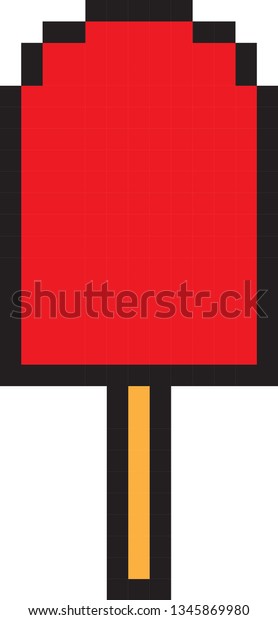 Pixel Art Red Popsicle Stock Vector (Royalty Free) 1345869980 ...