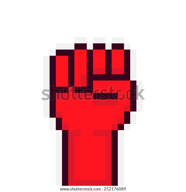 Pixel Art Red Rebel Fist 库存矢量图（免版税）252176089 | Shutterstock