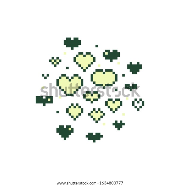 Pixel Art Retro Heart Icon Set 库存矢量图（免版税）1634803777 | Shutterstock
