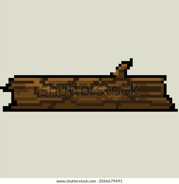 Pixel Art Rotten Log Enviroment Usable Stock Vector (Royalty Free ...