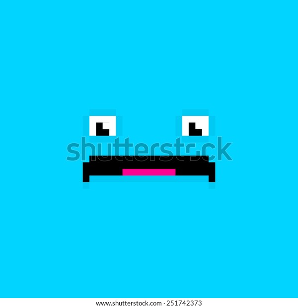 Pixel Art Sad Face Blue Background: Vector có sẵn (miễn phí bản quyền ...