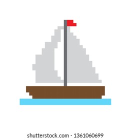 Pixel Art Sailboat Stock Vector (Royalty Free) 1361060699 | Shutterstock
