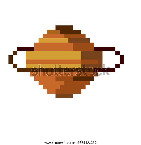 Pixel Art Saturn Planet Space Stock Vector (Royalty Free) 1381423397 ...