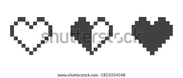 Pixel Art Set Hearts Life Vector Stock Vector (Royalty Free) 1853354548 ...