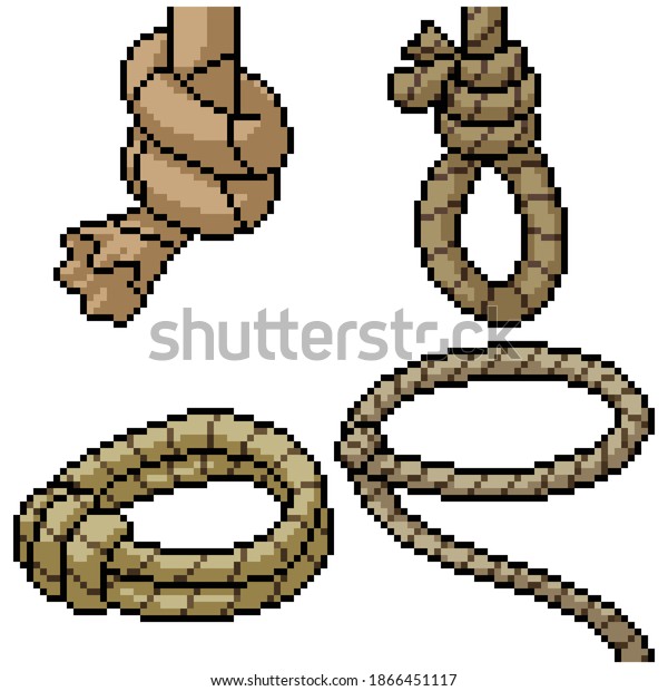 Pixel Art Set Isolated Cowboy Rope Stock Vector (Royalty Free ...