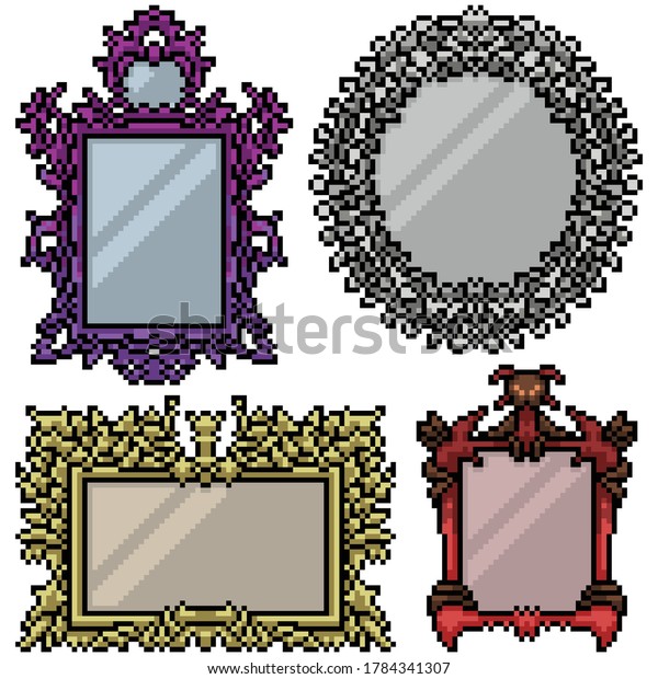 Pixel Art Set Isolated Luxury Mirror Stock Vector (Royalty Free ...