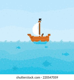 10,751 Pixel ship Images, Stock Photos & Vectors | Shutterstock