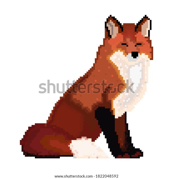 Pixel Art Shows Red Fox Fox Stock Vector (Royalty Free) 1822048592 ...
