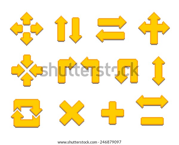 Pixel Art Signs Arrows Stock Vector (Royalty Free) 246879097 | Shutterstock