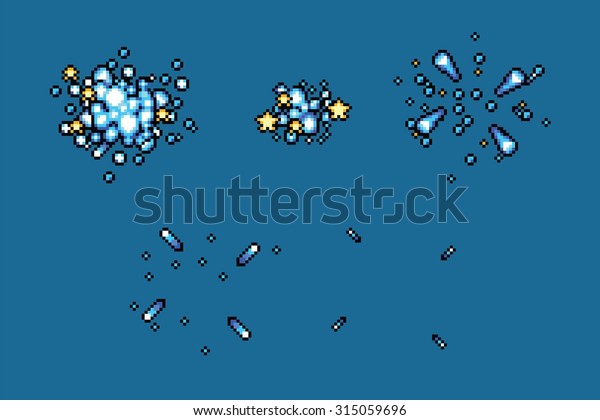 Pixel Art Stars Explosion Animation Frames Arkivvektor (royaltyfri ...