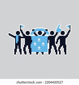 Pixel Art Stick Figures World Country Stock Vector (Royalty Free ...