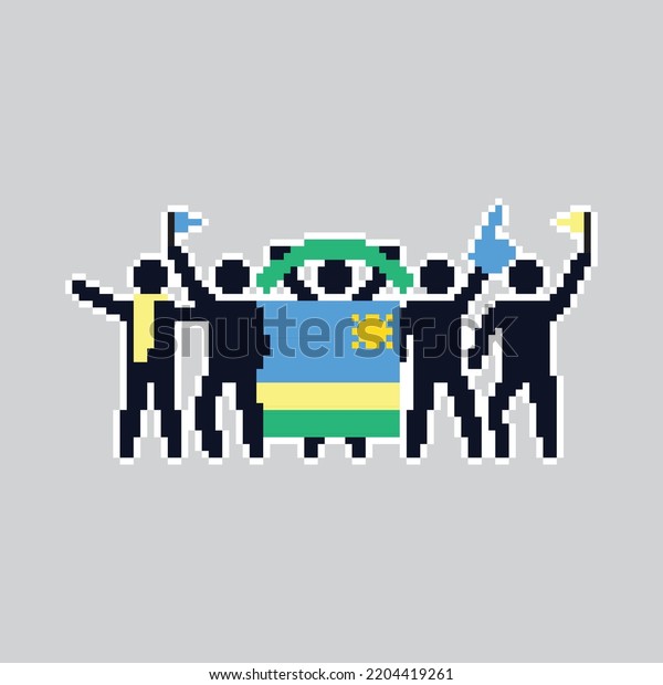 Pixel Art Stick Figures World Country Stock Vector (Royalty Free ...