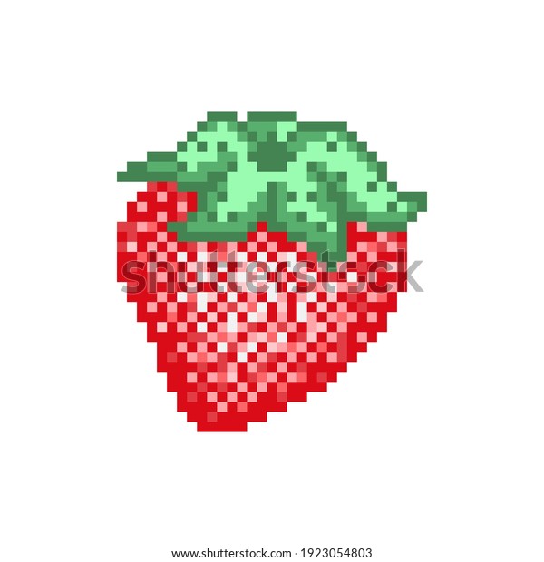 Pixel Art Strawberry Icon Vector Retro Stock Vector (Royalty Free ...