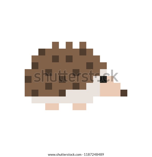 Pixel Art Style Hedgehog Isolated Vector Stock Vector (Royalty Free ...
