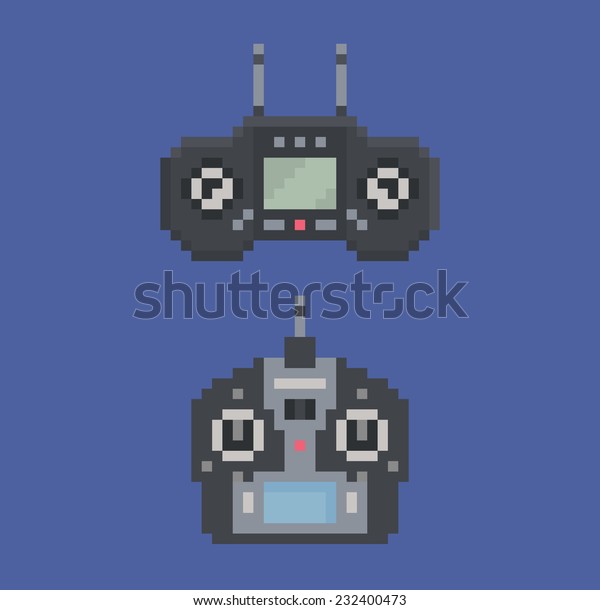 Pixel Art Style Illustration Remote Control Stock Vector (Royalty Free ...