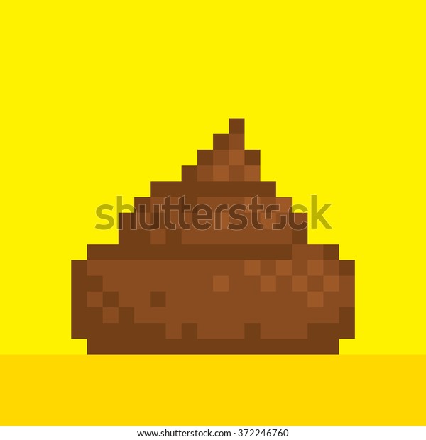 Pixel Art Style Poo On Yellow Stock Vector (Royalty Free) 372246760 ...