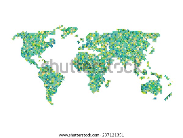 Pixel Art Style World Map Vector Stock Vector (Royalty Free) 237121351 ...