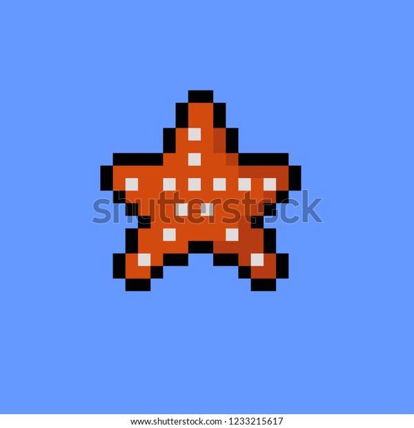Pixel Art Summer Starfish Stock Vector (Royalty Free) 1233215617 ...