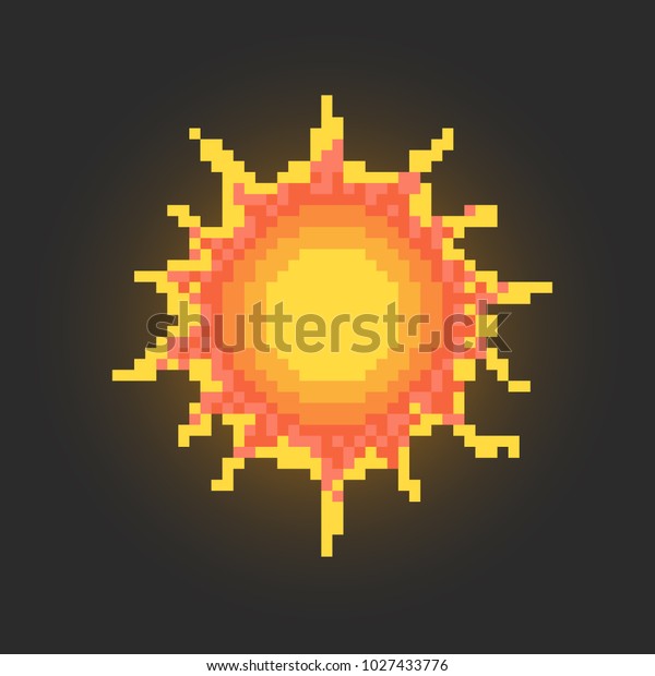 Pixel Art Sun Icon Design Stok Vektör (Telifsiz) 1027433776 | Shutterstock